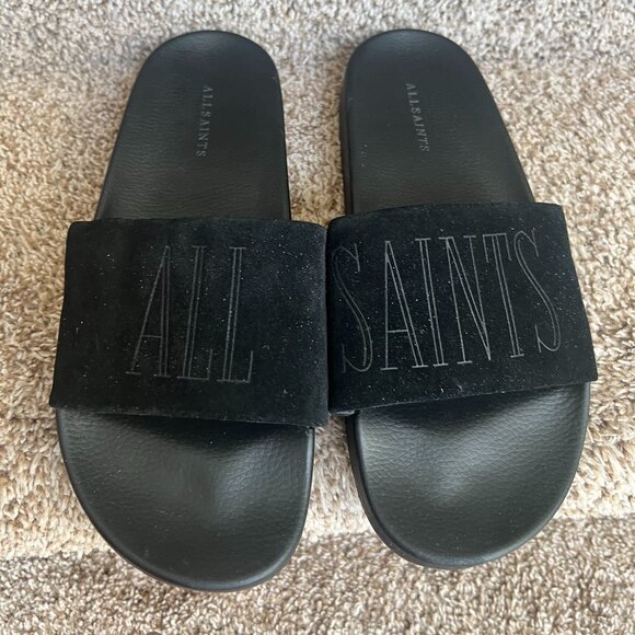 All Saints | Shoes | All Saints Sunland Mens Black Slides Sandals ...
